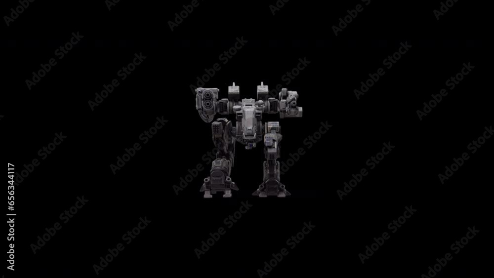 Robot warrior futuristic machine render animation, motion effect ...