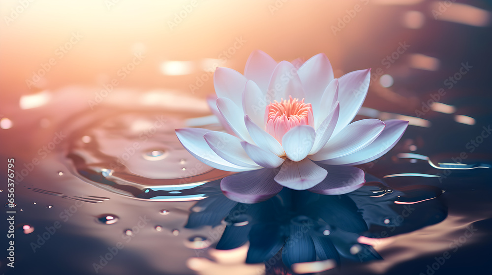 arrière-plan zen avec eau, fleur de lotus, nénuphars Stock Illustration ...