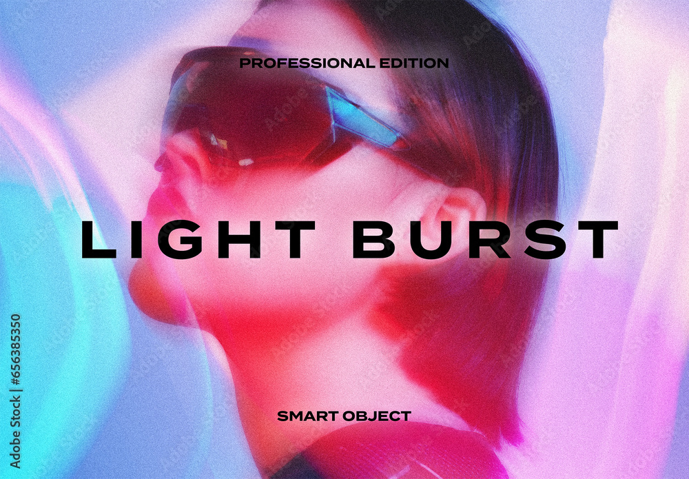 Light Burst Leak Burn Photo Effect Mockup Template Texture Overlay ...