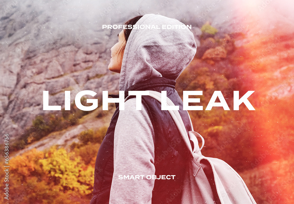 Light Burst Leak Burn Photo Effect Mockup Template Texture Overlay ...