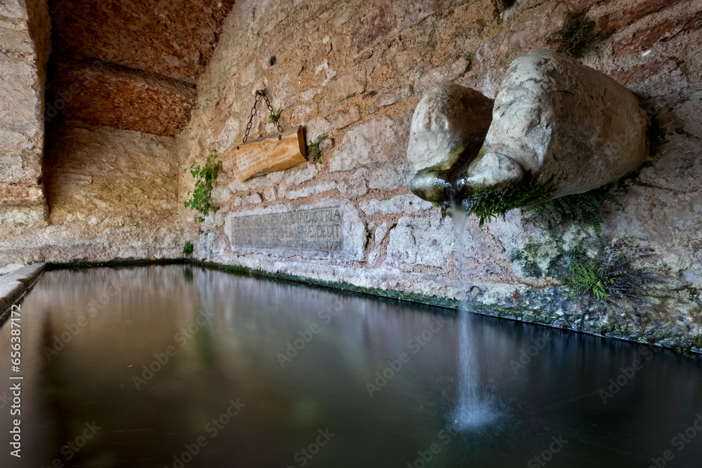 Mouss fountain in the Pagani village: the 18th century fountain made ...