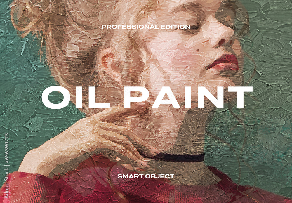 Oil Fine Art Painting Drawing Canvas Paint Paper Photo Effect Mockup ...