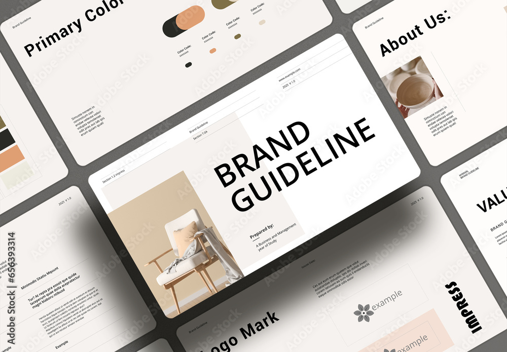 Brand Guideline Presentation Template Stock Template | Adobe Stock