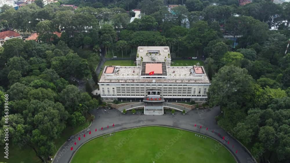 Aerial view of the Independence Palace, also known as Reunification ...