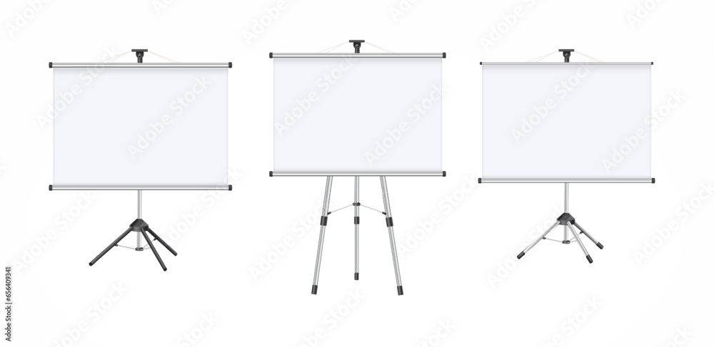 Empty Projection screen, Presentation board in realistic style ...