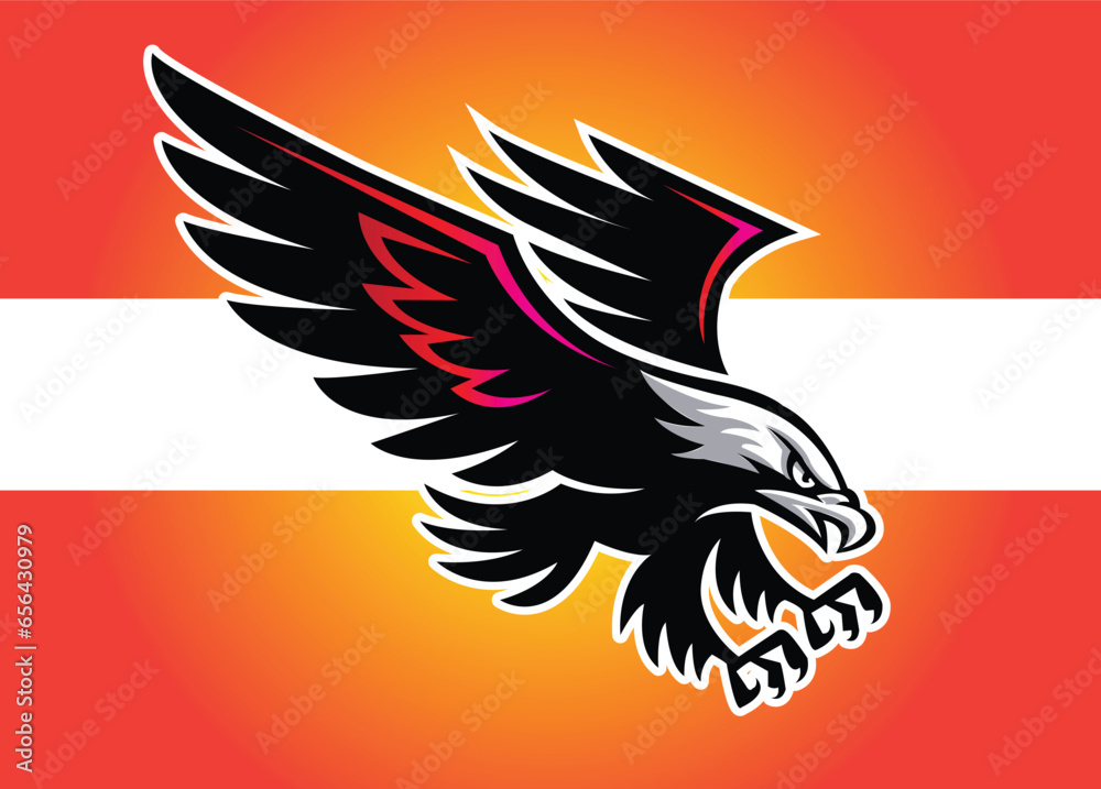 Eagle Mascot logo Design. Brave Eagle Face vector template. Eagle Head ...