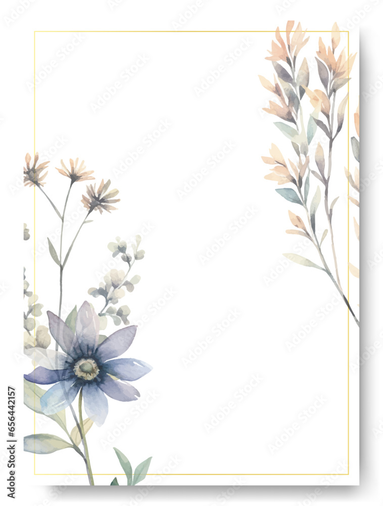 Wedding invitation card with purple warm soft autumn fall floral ...