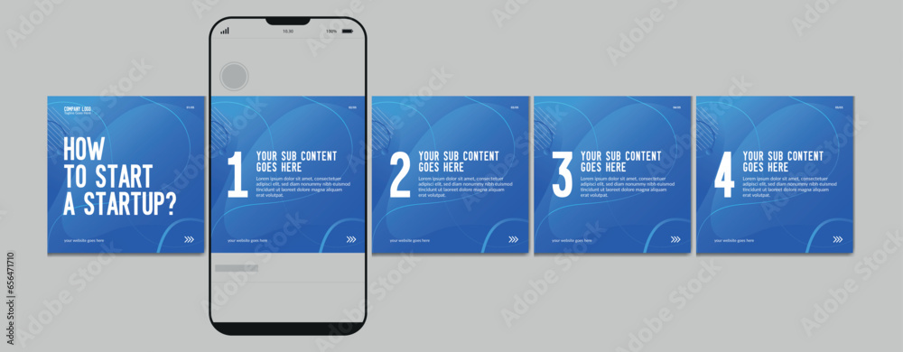 Set of Linkedin Carousel Post, editable social media Instagram carousel ...