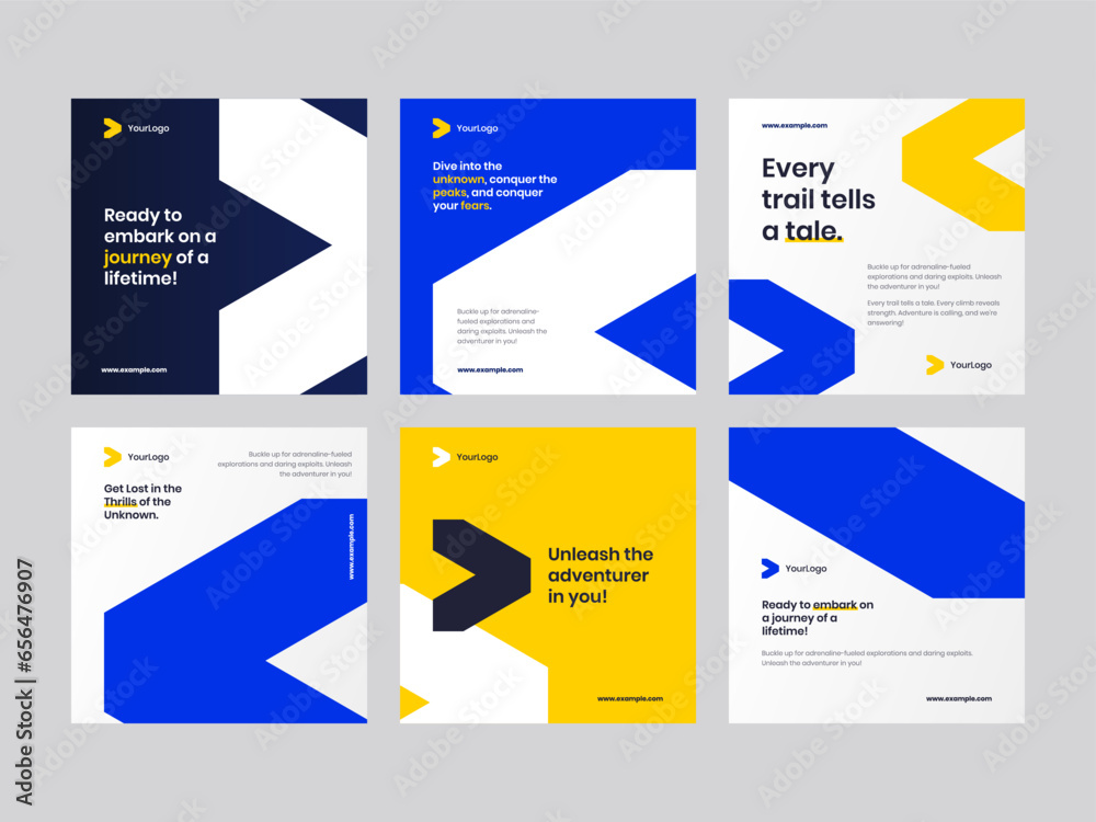 Adventure Brand Social Media Square Banners for a dynamic social media ...