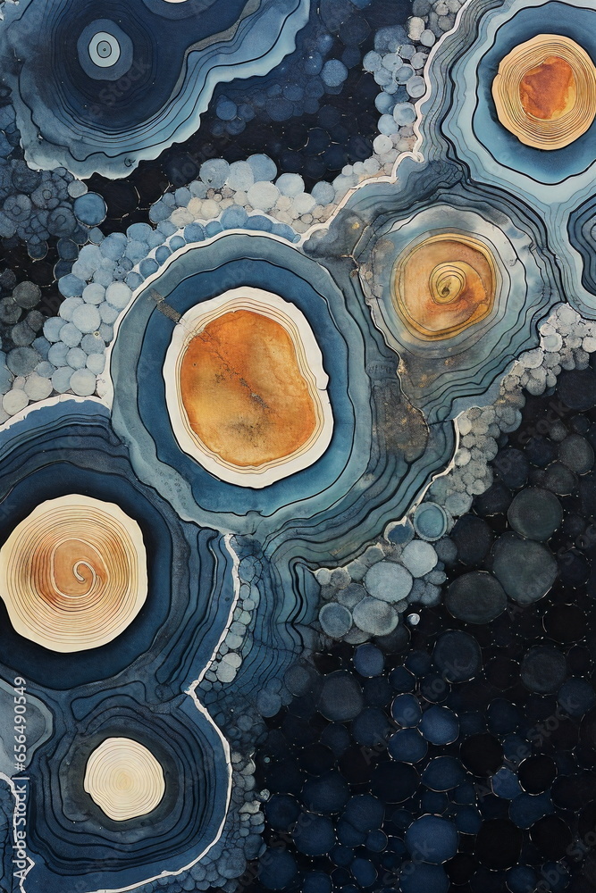 geode cross section stone surface texture in lithograph vintage print ...