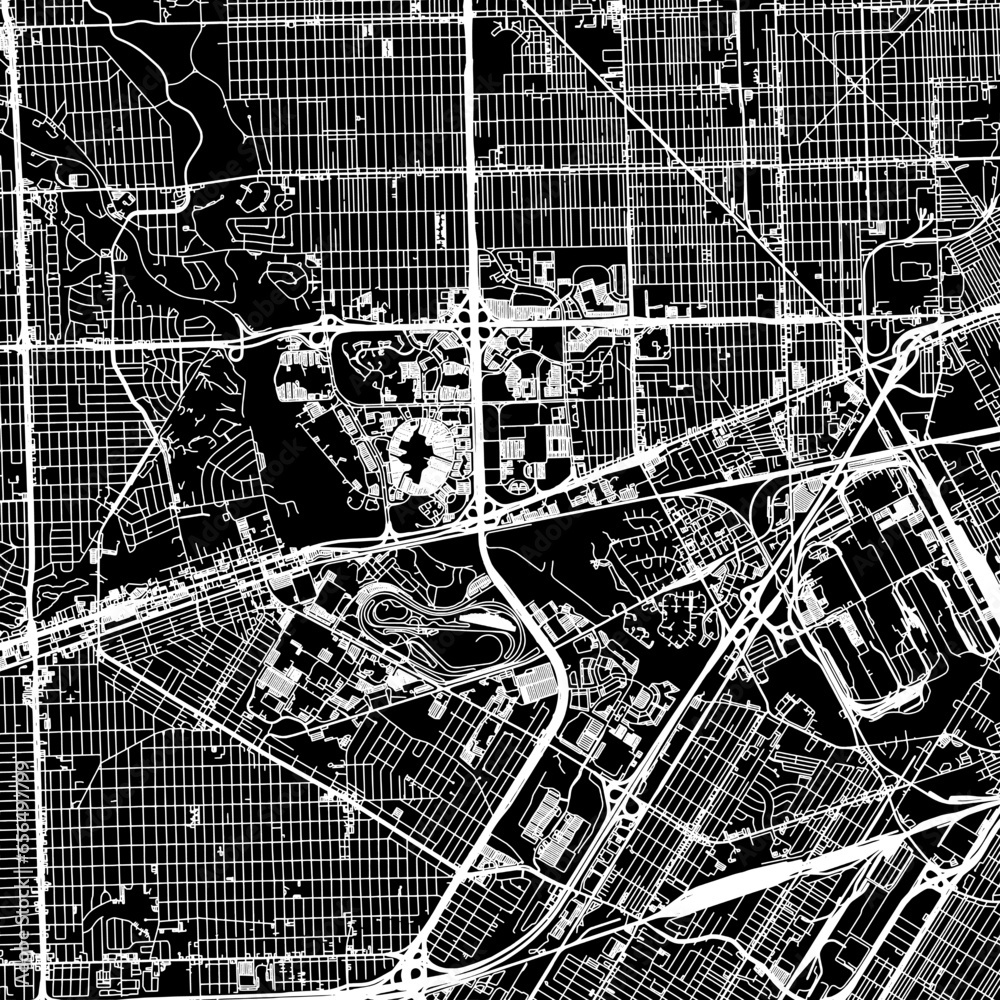 1:1 square aspect ratio vector road map of the city of Dearborn ...