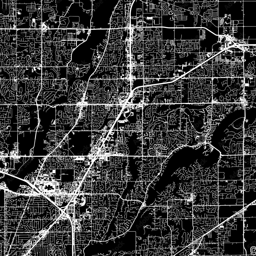 1:1 square aspect ratio vector road map of the city of Fishers Indiana ...