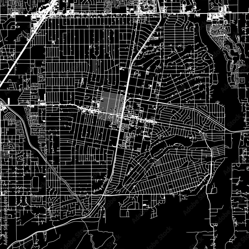 1:1 square aspect ratio vector road map of the city of Hesperia ...