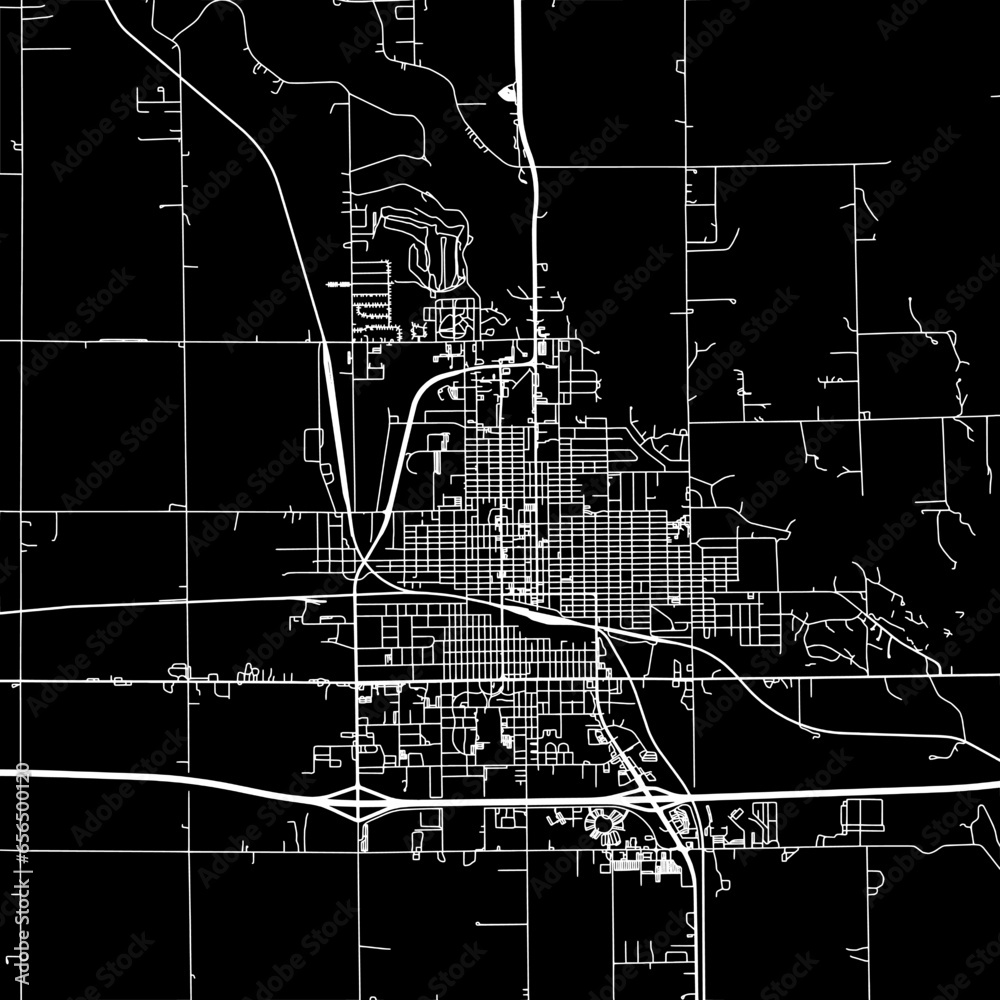 1:1 square aspect ratio vector road map of the city of Mitchell South ...