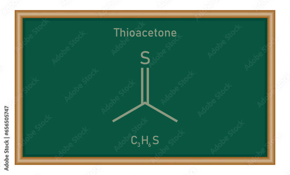 Chemical structure of Thioacetone (C3H6S). Chemical resources for ...