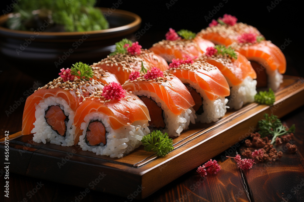 Maki Salmon Sushi, a culinary masterpiece that celebrates the art of ...