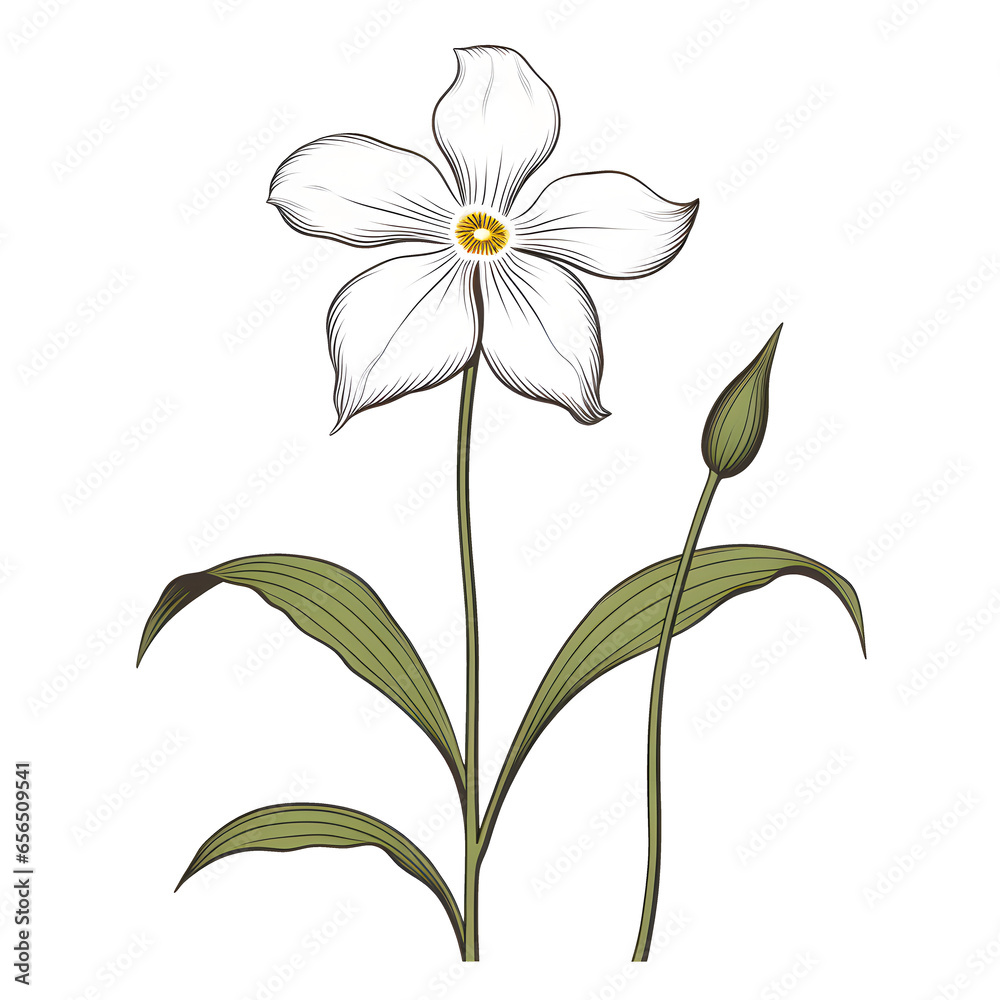 Cartoon clipart of a unique trillium, plant clipart, nature clipart ...