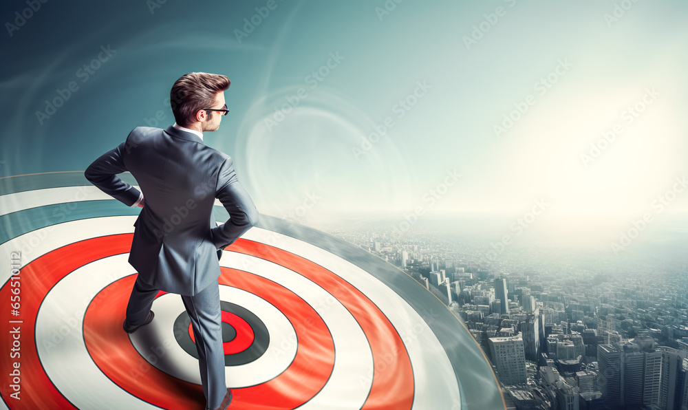 Set goal or business target concepts with arrow darts and bullseye ...