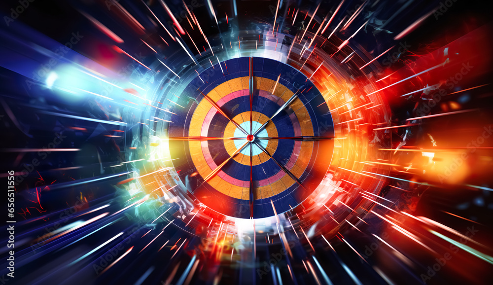 Set goal or business target concepts with arrow darts and bullseye ...
