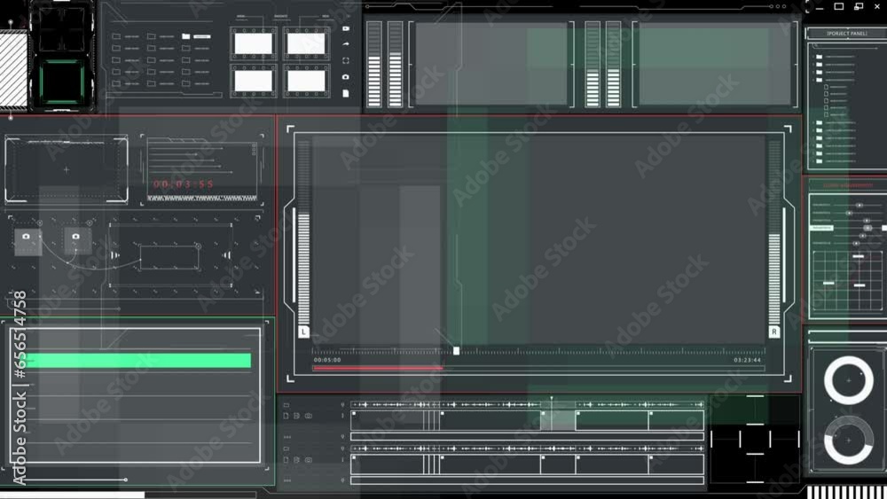 PNG.HUD abstract Sci Fi technological template. Animated 2D texture for ...