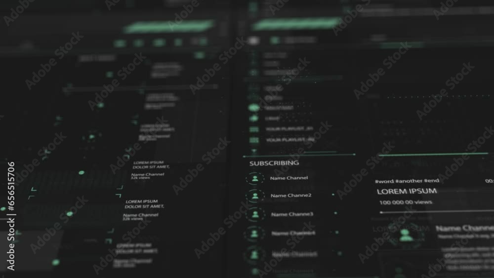 PNG.HUD abstract Sci Fi technological template. Animated 2D texture for ...