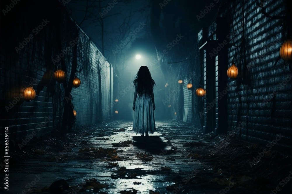 Halloweens spooky ambiance resonates with the essence of horror movies ...