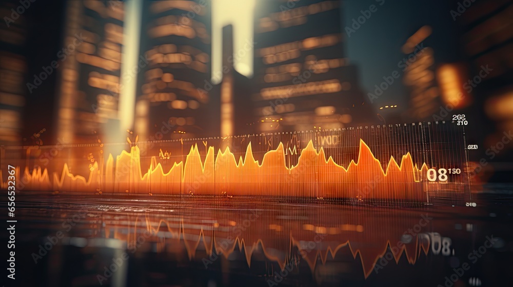 live stock market chart displayed on a computer monitor, showing ...