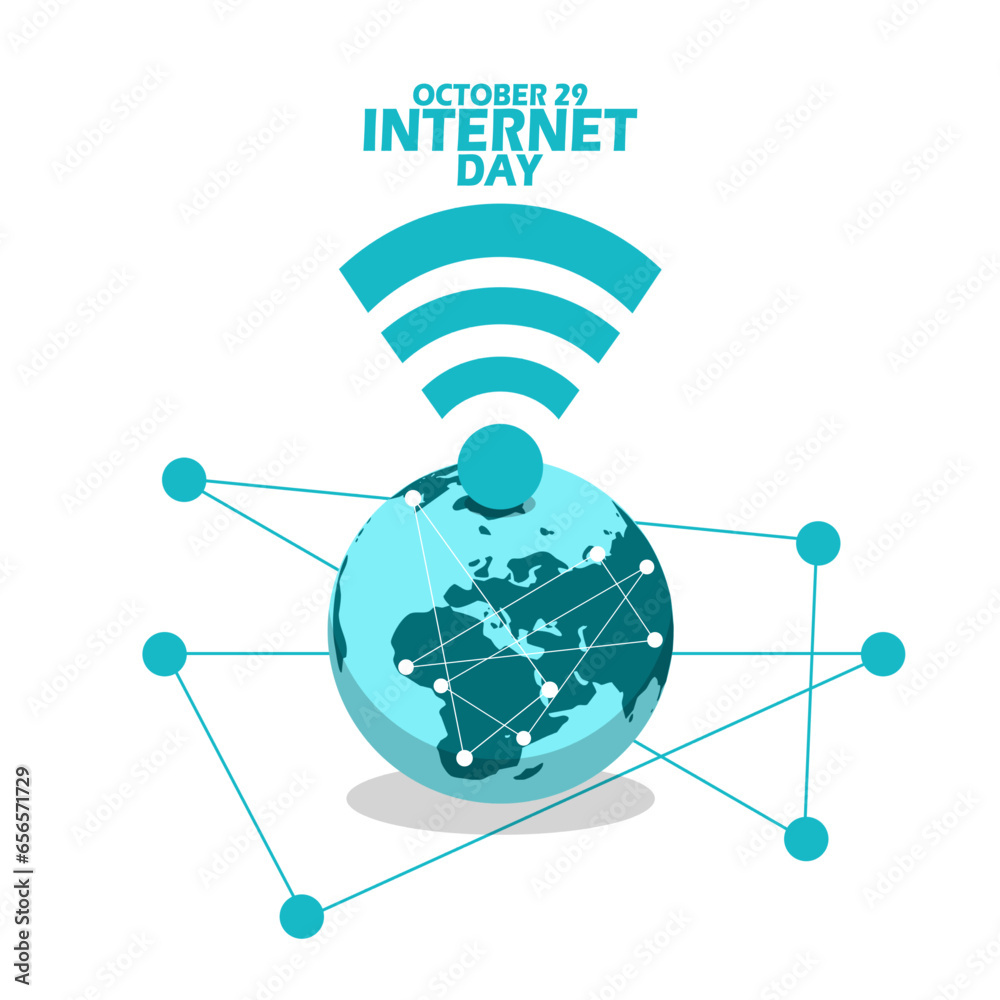 Signal icon on earth with network lines and bold text on white ...