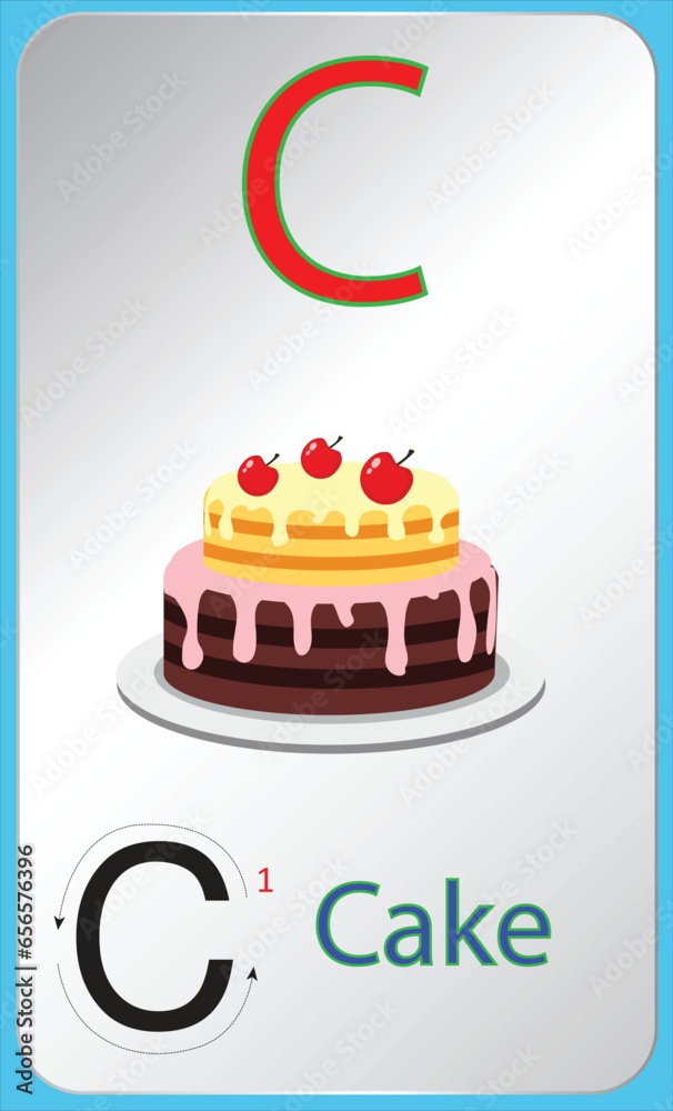 C letter for cake with tracing guide Stock Vector | Adobe Stock