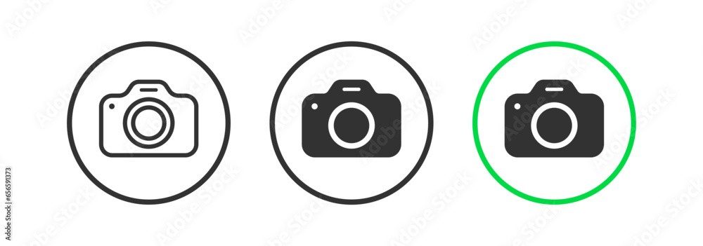 Allowed photo icon. Available camera symbol. Take photography signs ...
