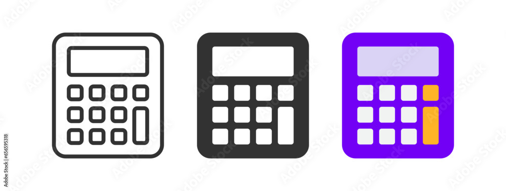 Calculator icon. Calculate symbol. Accounting signs. Finance symbols ...