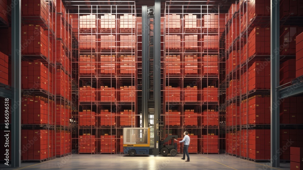 Visualize a person operating an automated storage and retrieval system ...