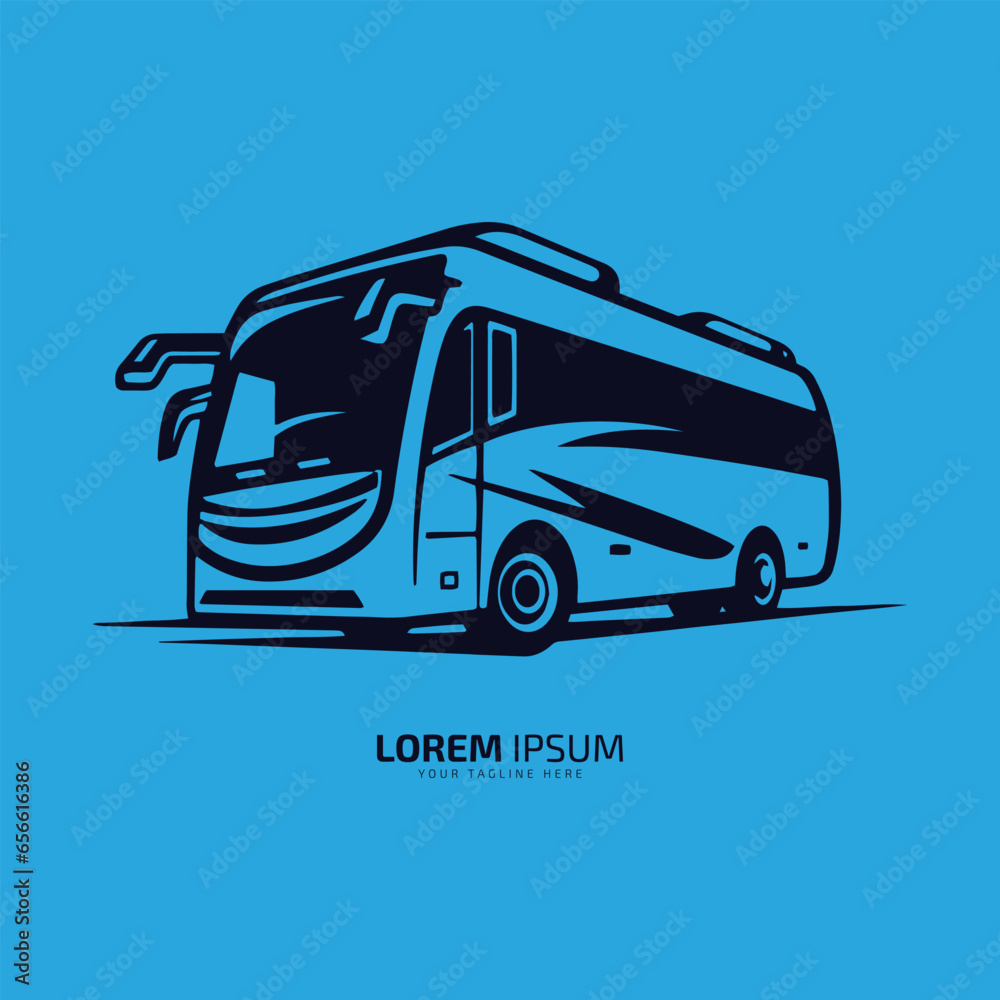 Minimal and abstract logo of bus vector school bus icon student bus ...