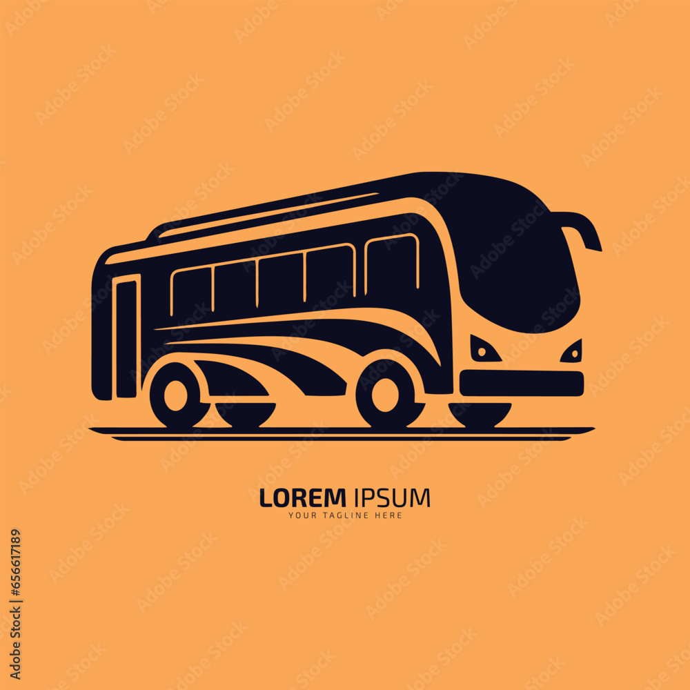 Minimal and abstract logo of bus vector school bus icon student bus ...