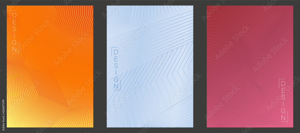 Colorful linear composition. A set of layouts for the design of banners ...