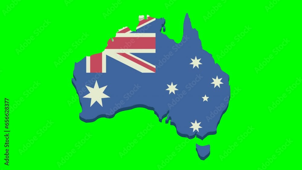 Animation of appearance and disappearance of the 3D map of Australia in ...