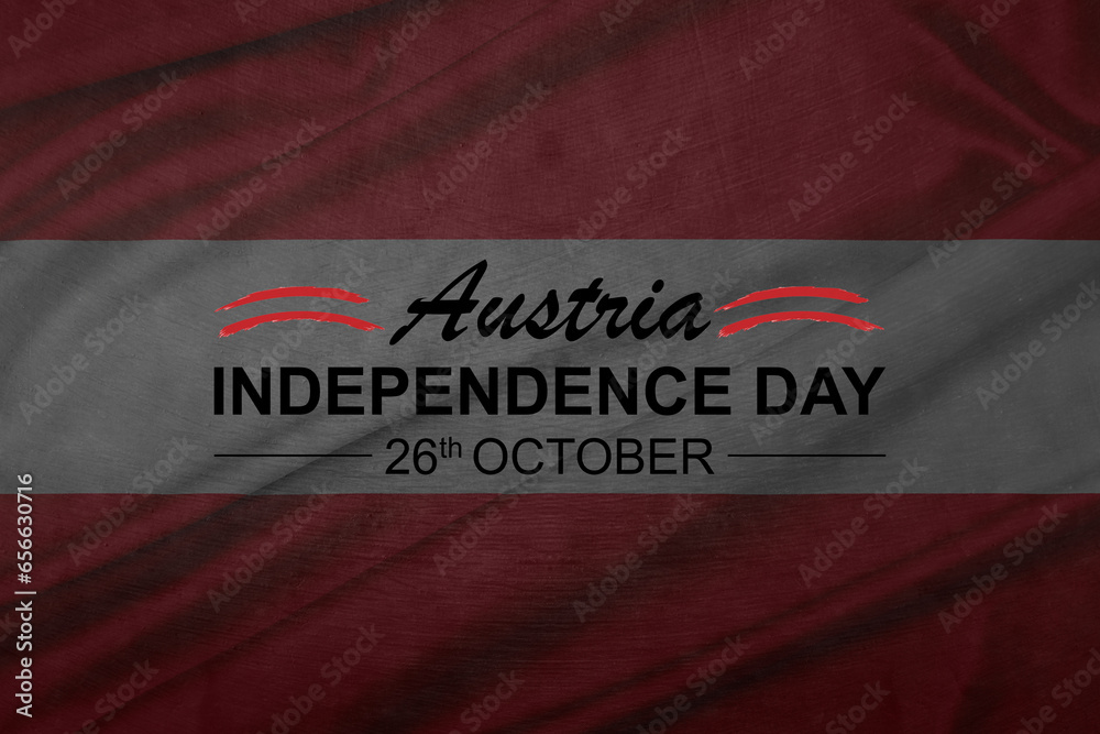 Austria national day, 26 Oktober, nationalfeiertag, bent waving ribbon ...