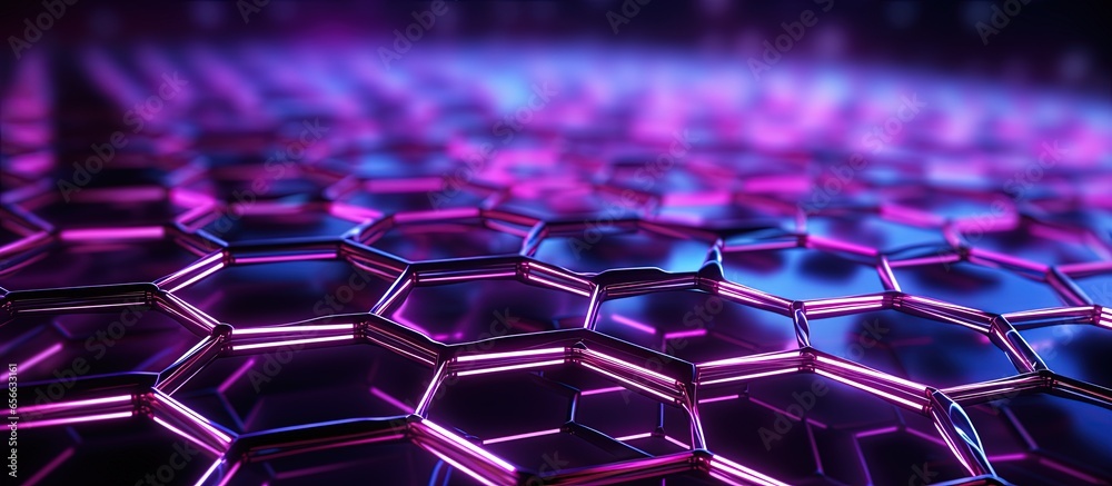 Purple and violet light wave technology background with an abstract ...