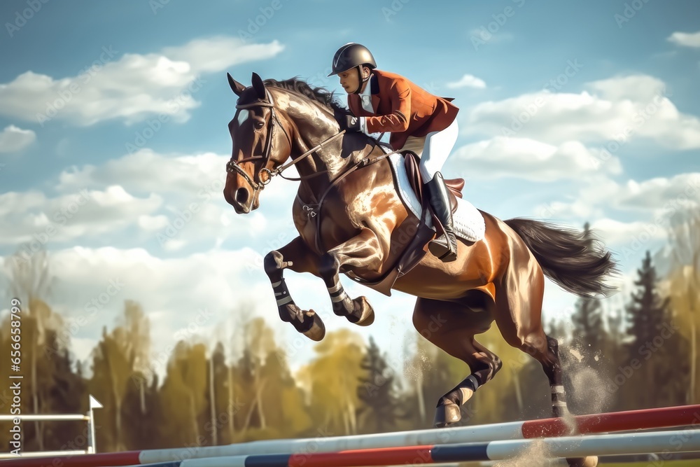 Horse jumping. Show Jumping. Equestrian Sports. Horse riding. Digital ...