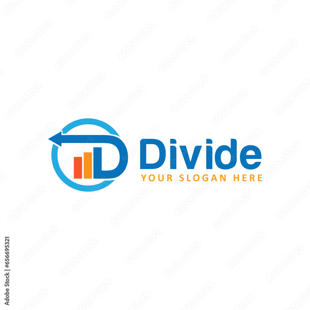 letter d divide logo design vector format Stock Vector | Adobe Stock