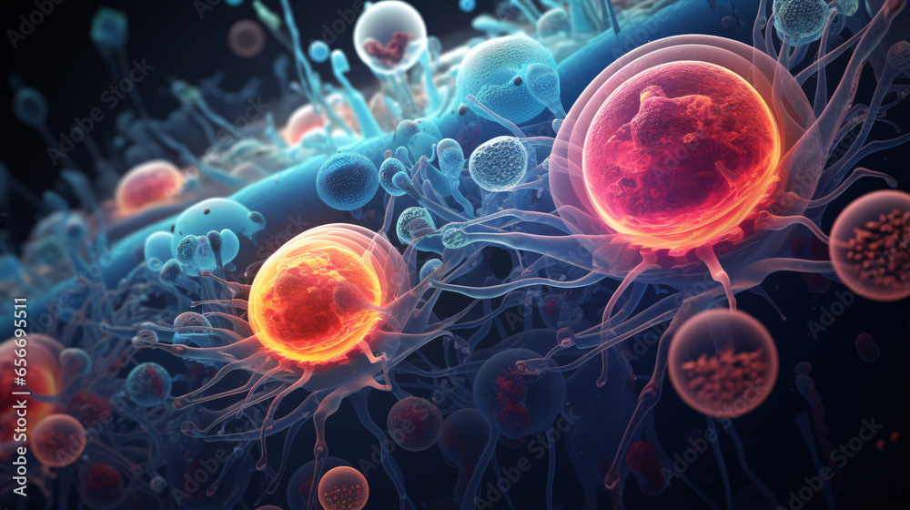 Dive into the intricate world of eukaryotic cells with this 3D ...