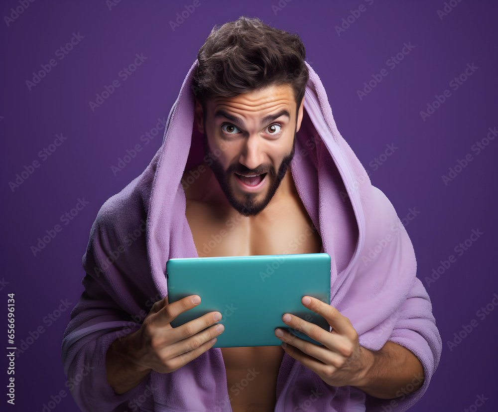 Surprising Workout: Exerciser with Laptop in a Towel, Caught by ...