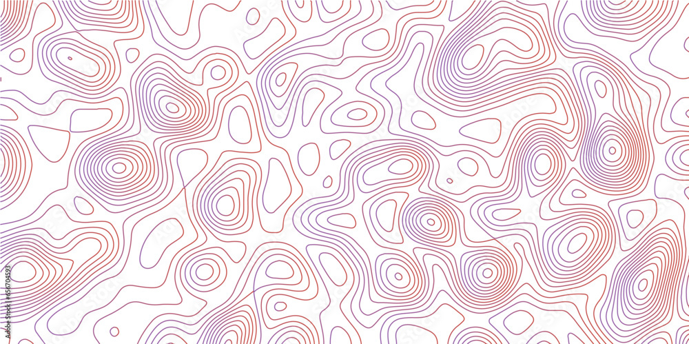 The stylized gradient color abstract topographic map with lines and ...