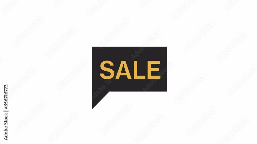 Massive sale message bubble line 2D offer sticker animation ...