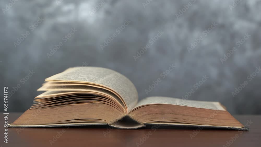 Open book side view mockup. Realistic flipping pages. An ancient book ...