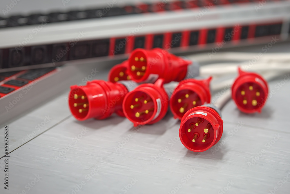 Rails with IEC 60320 C13 and IEC 60320 C19 electricity sockets and ...