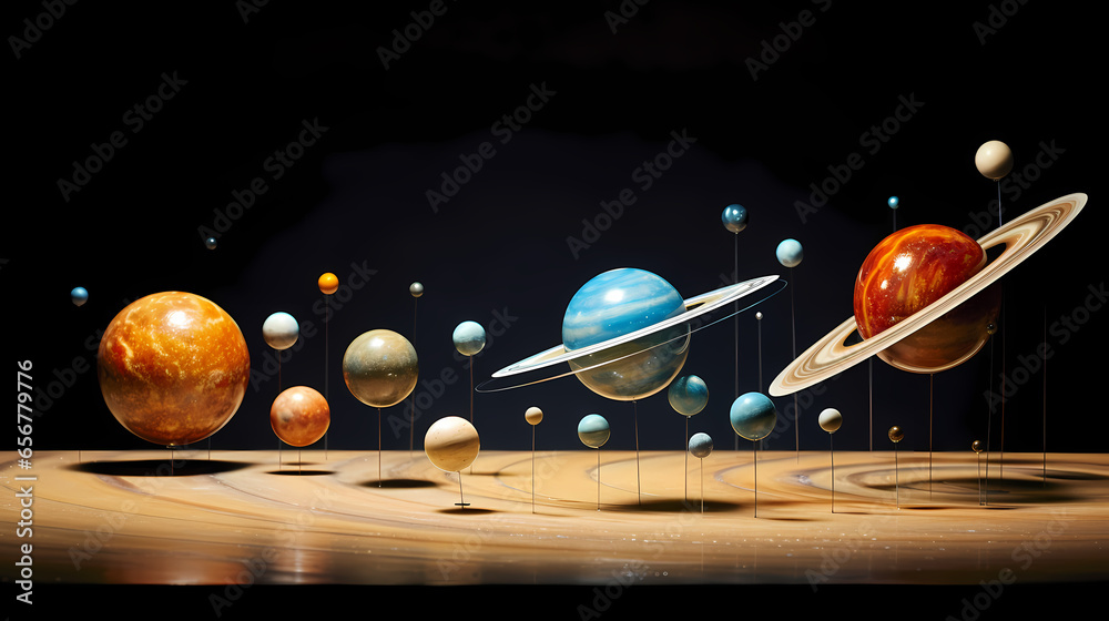 Miniature Solar System Replica - Tiny Solar System Stock Illustration ...