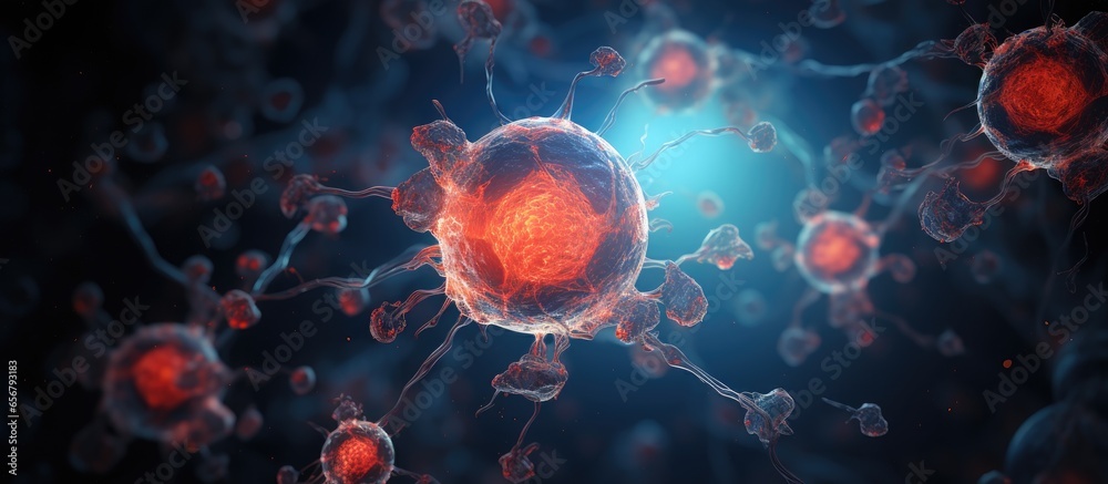 digital drawing of a stem cell in a spherical molecule related to ...