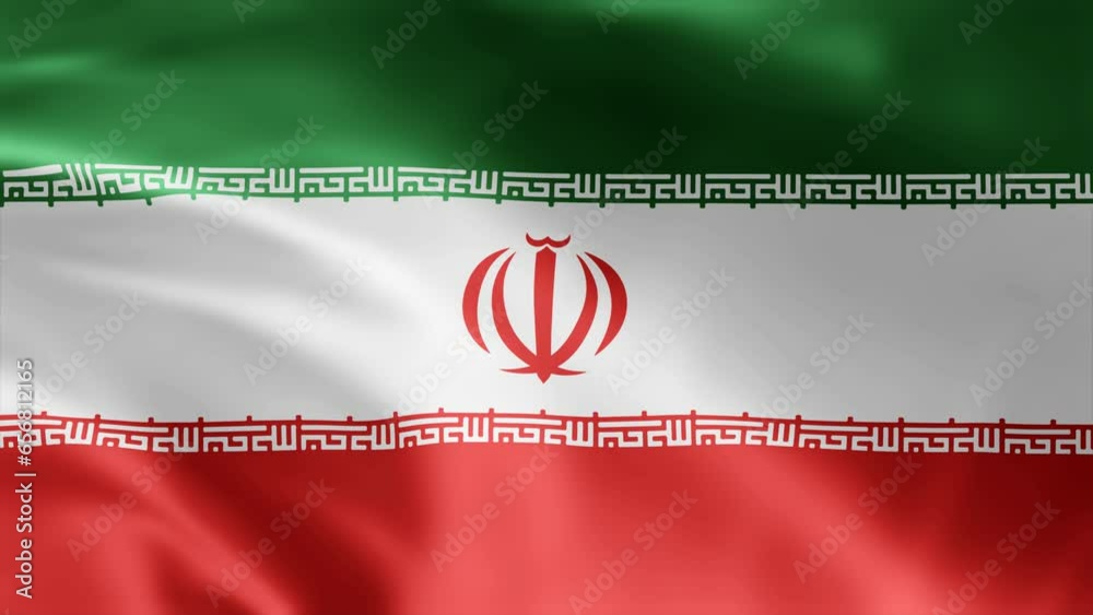 Iran flag is waving 3D animation. Iran flag waving in the wind ...