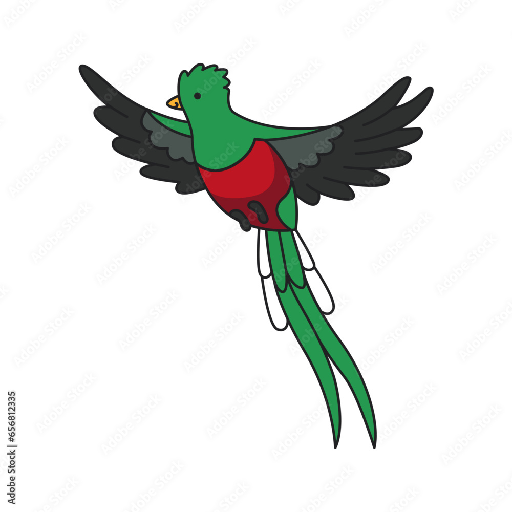 quetzal icon in cartoon style isolated on white background. Bird symbol ...
